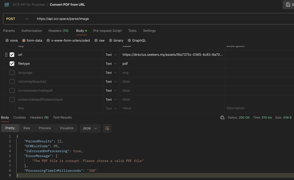 PDF OCR: The file or its content is corrupt - OCR.space Free OCR API - Ui.Vision, AI & OCR ...