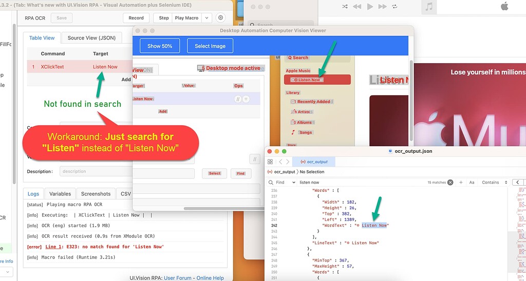 Macos Xclicktext Ocr Word Search Fails For Phrases With Spaces Bug Reports Uivision Ai