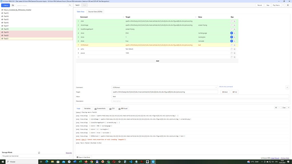 Ocrextract Error Cannot Read Properties Of Null General Discussion Uivision Ai And Ocr