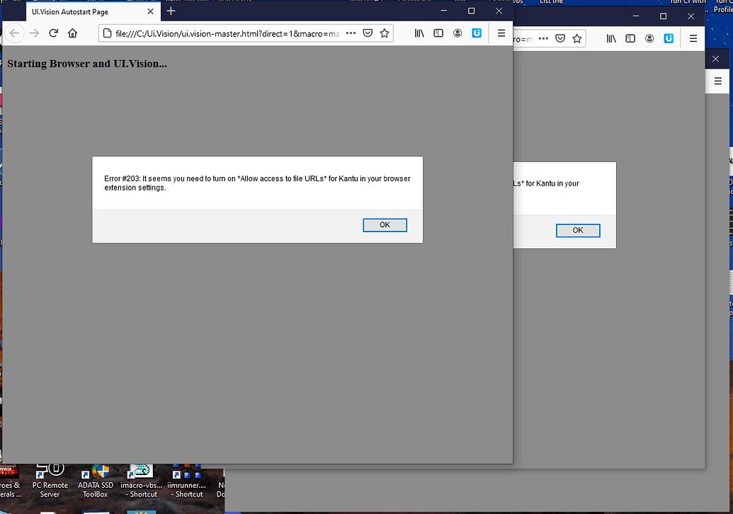 Error 203 and 204 every time i run my script! - Bug Reports - Ui.Vision ...