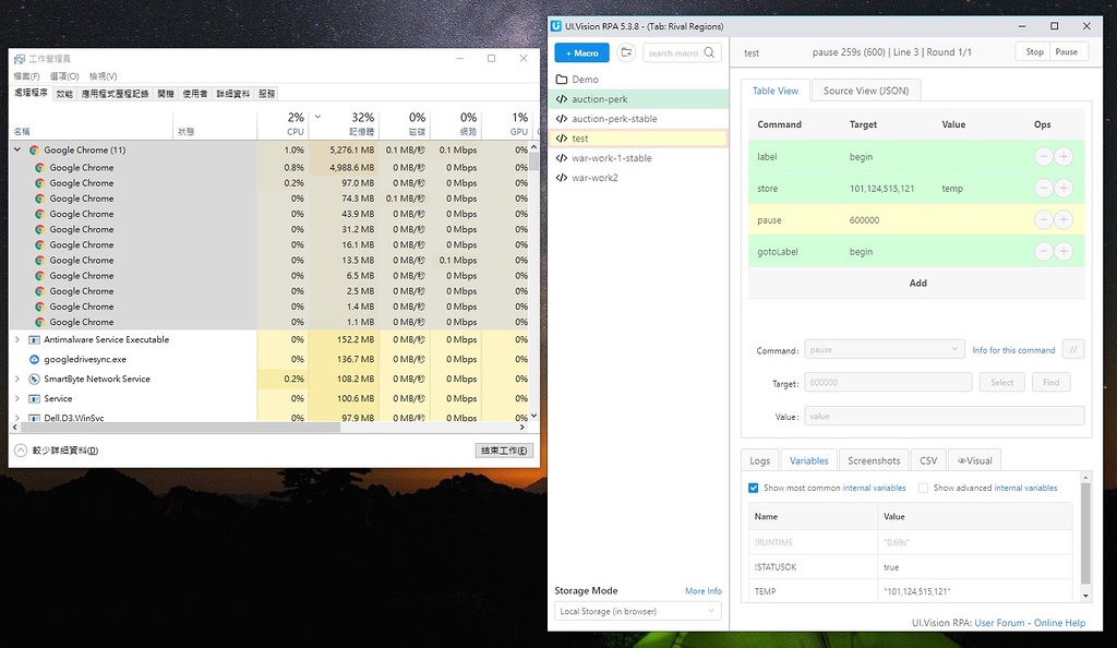 Consuming memory over time - Bug Reports - Ui.Vision, AI & OCR Community Forums