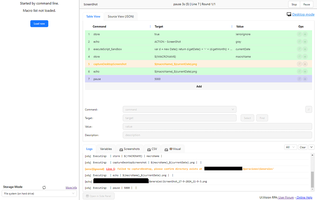 Capturedesktopscreenshot Doesnt Work Properly Bug Reports Uivision Rpa Software Forum 